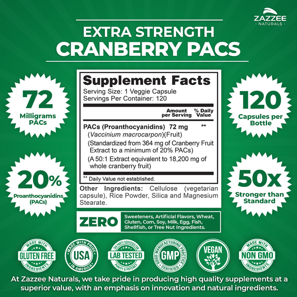 Cranberry PACs – Zazzee Naturals